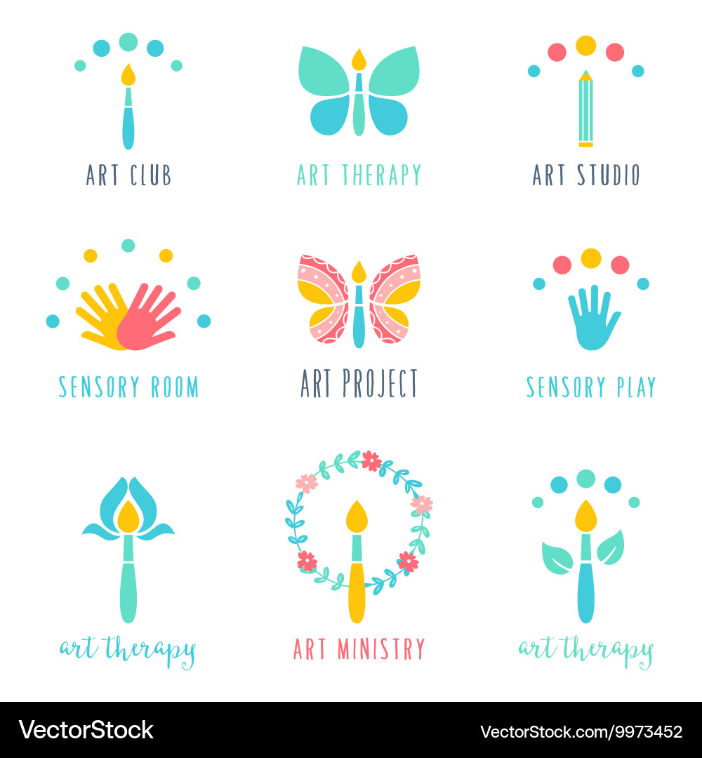 Art Therapy & Sensory Play Icons Royalty Free Vector