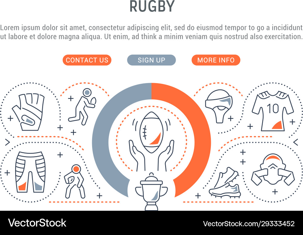 Banner rugby Royalty Free Vector Image - VectorStock