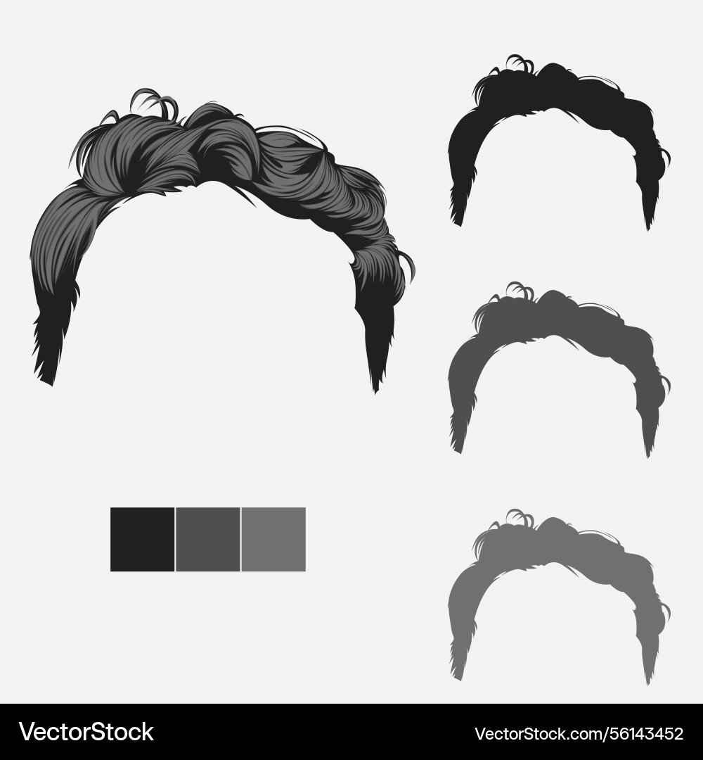 Black hair man Royalty Free Vector Image - VectorStock