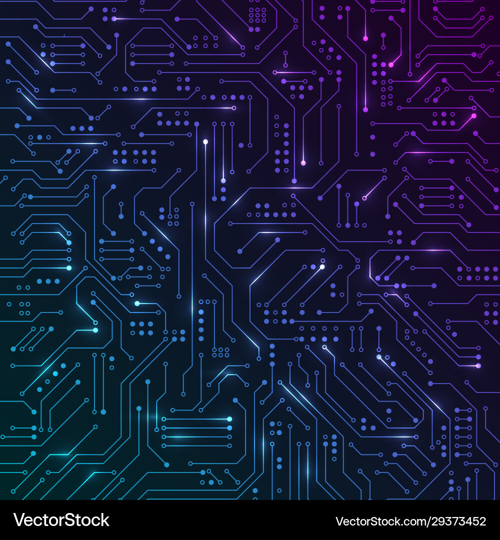 Circuit bright tracks and connections Royalty Free Vector