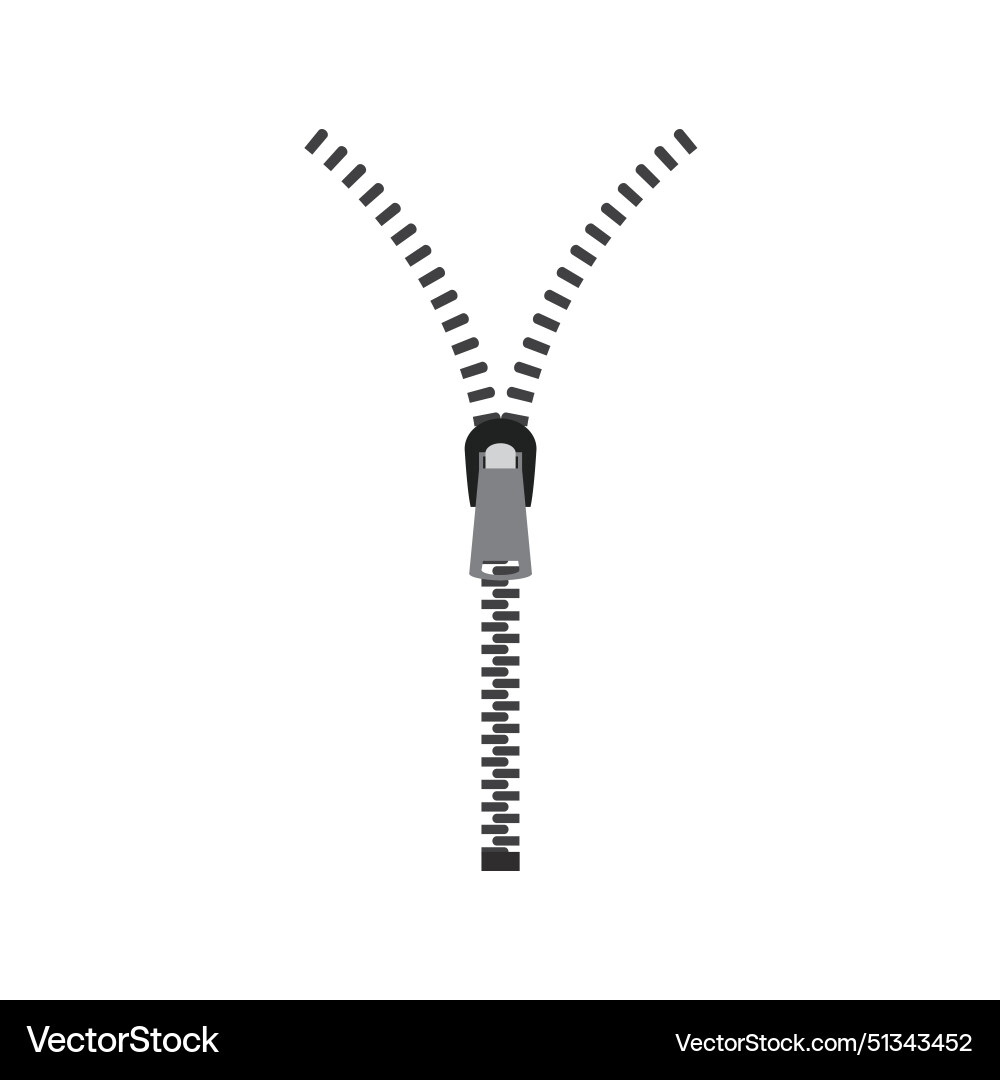 Closed and open zipper Royalty Free Vector Image