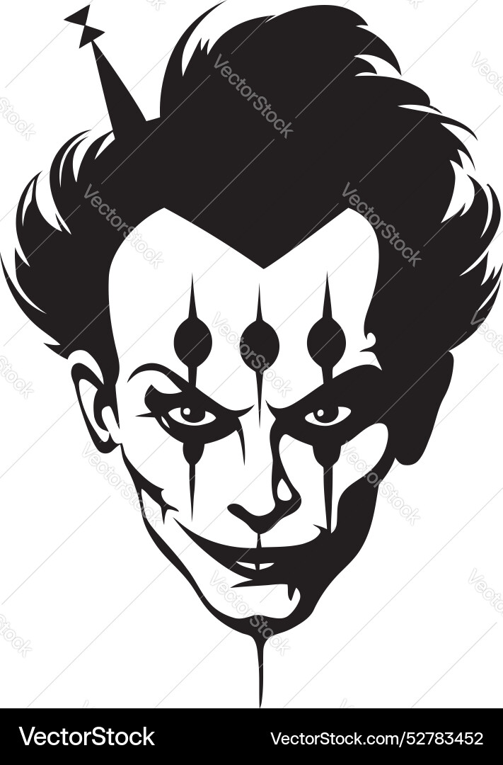 Cryptic cabaret creepy clown ghostly grin Vector Image