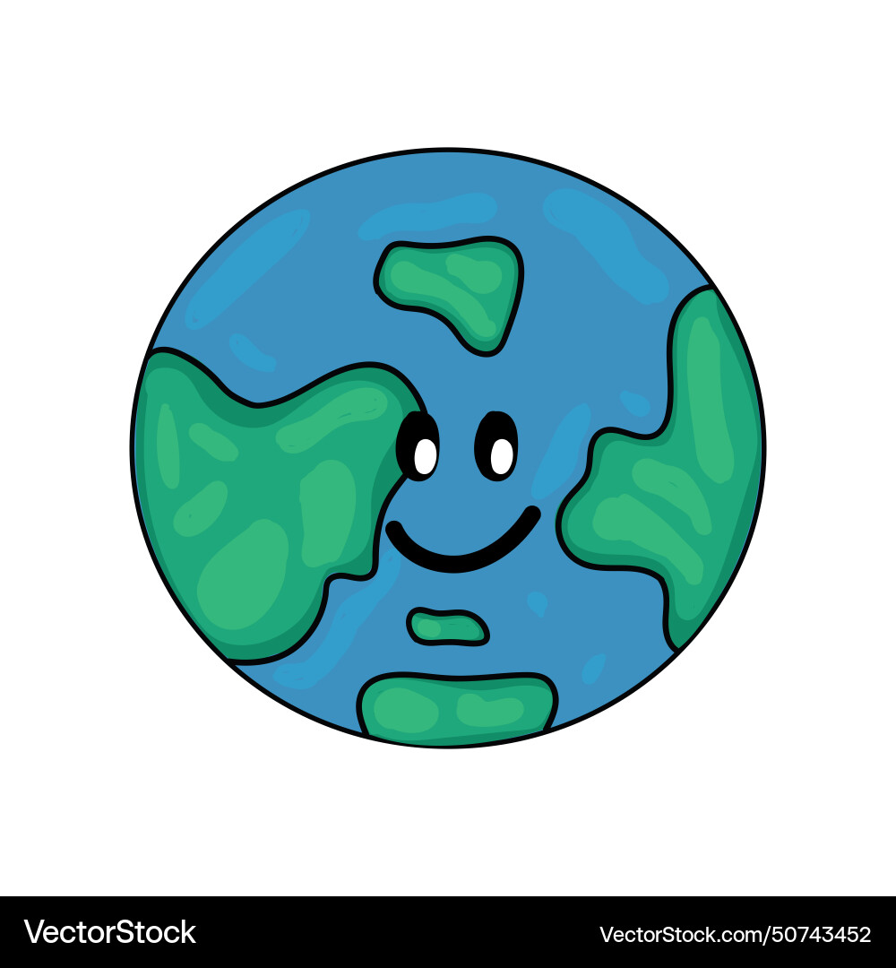 Earth happy character Royalty Free Vector Image
