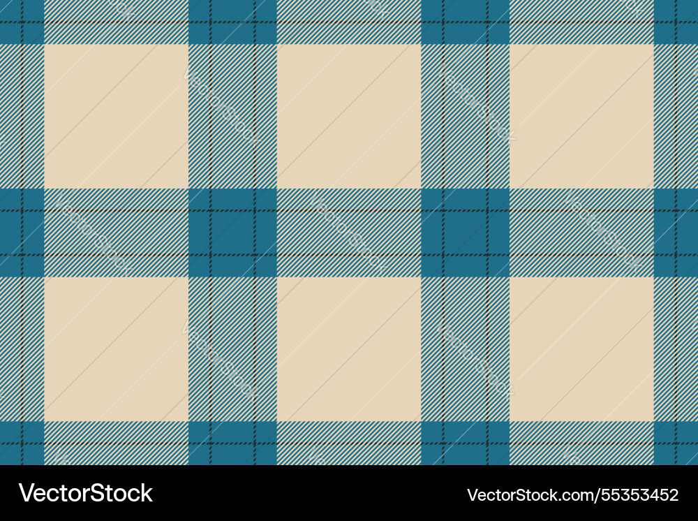 Elegant cream and teal plaid pattern perfect for Vector Image