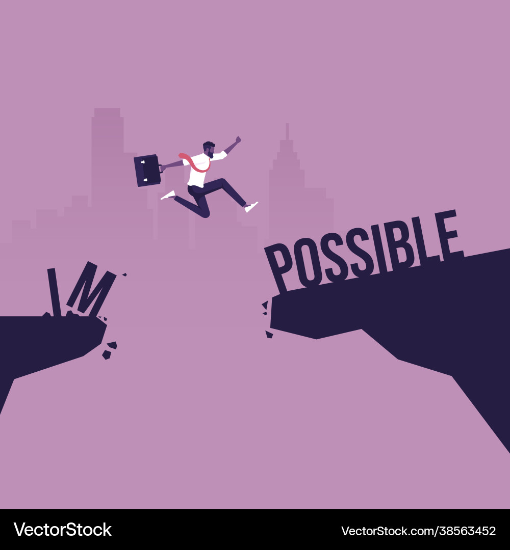 From impossible to possible-business challenge Vector Image