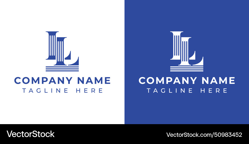 Letters ll pillar logo set suitable for any Vector Image