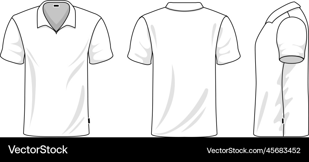 Male t-shirt front back and side view apparel Vector Image