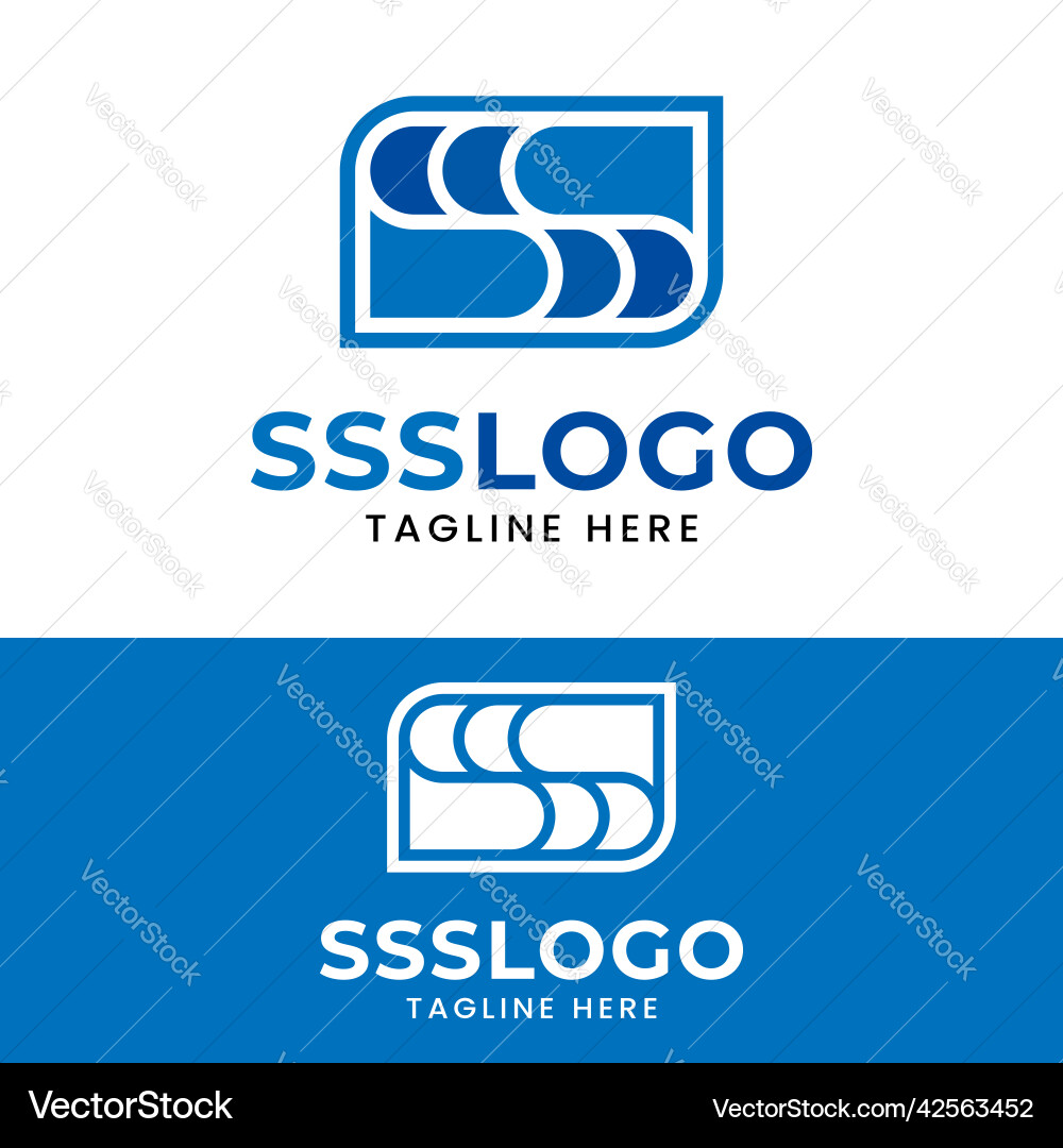 Monogram letter sss in blue color logo design Vector Image