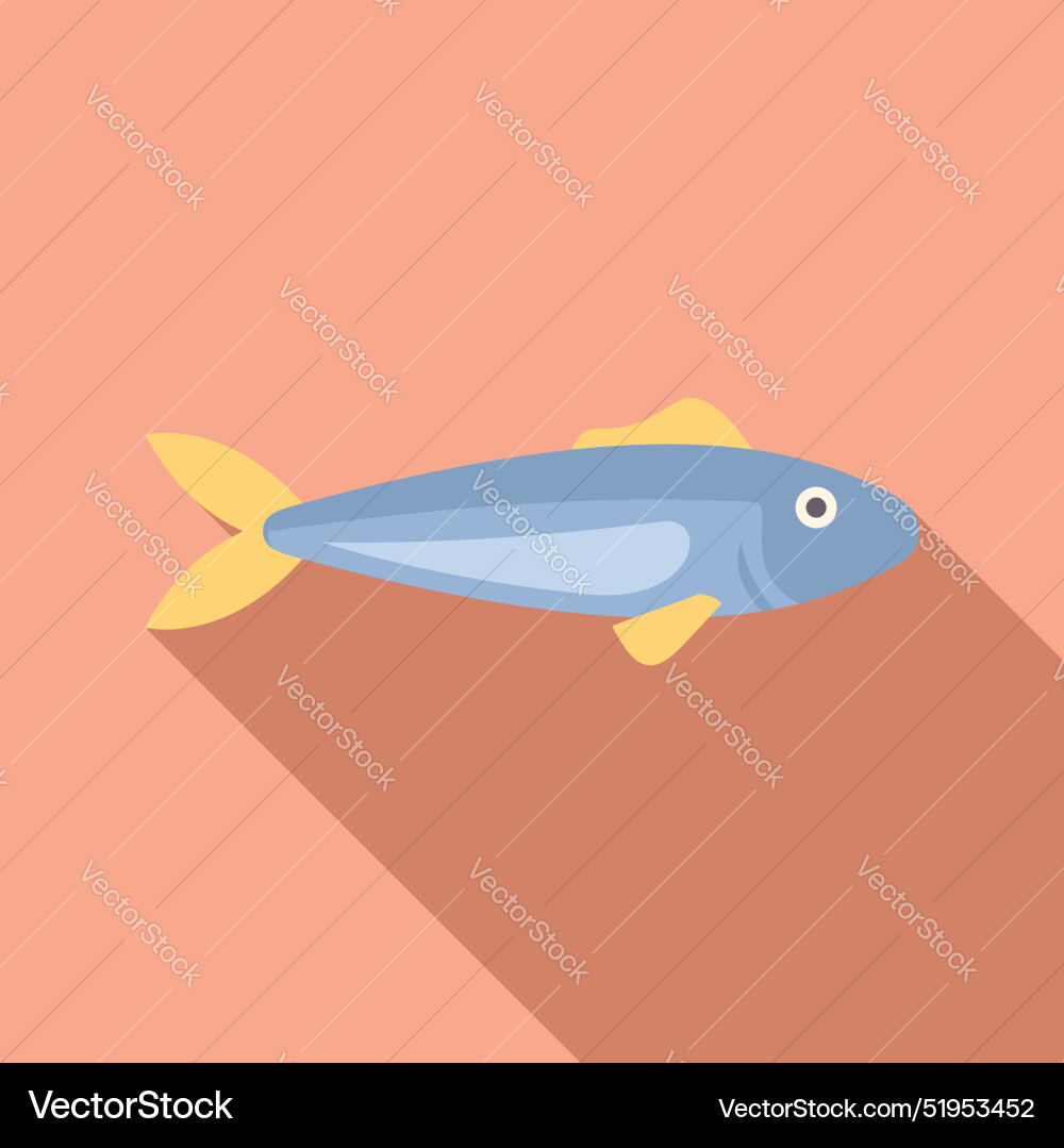 Small fish swimming with long shadow Royalty Free Vector
