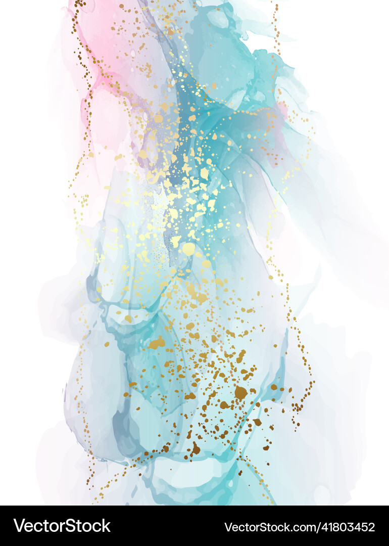 Turquoise Ink Flow Art Royalty Free Vector Image