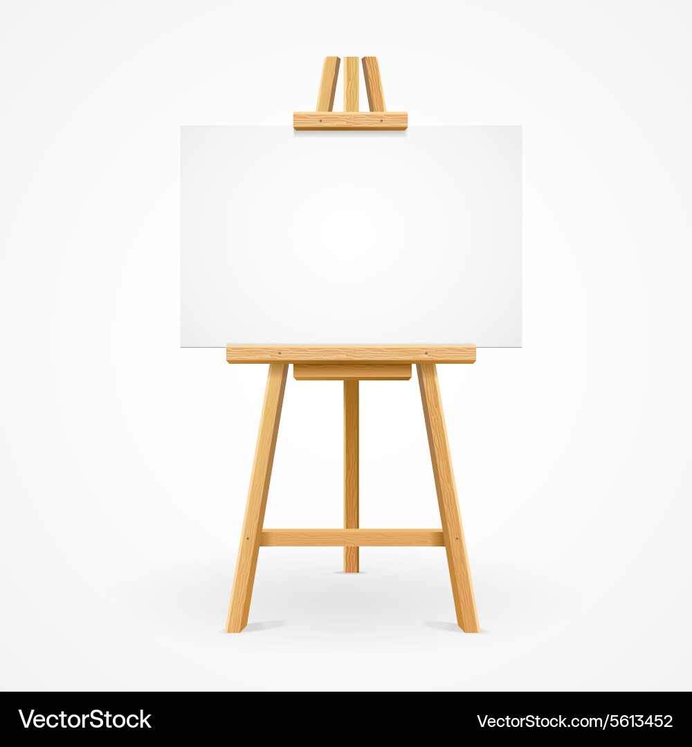 Wooden easel template Royalty Free Vector Image