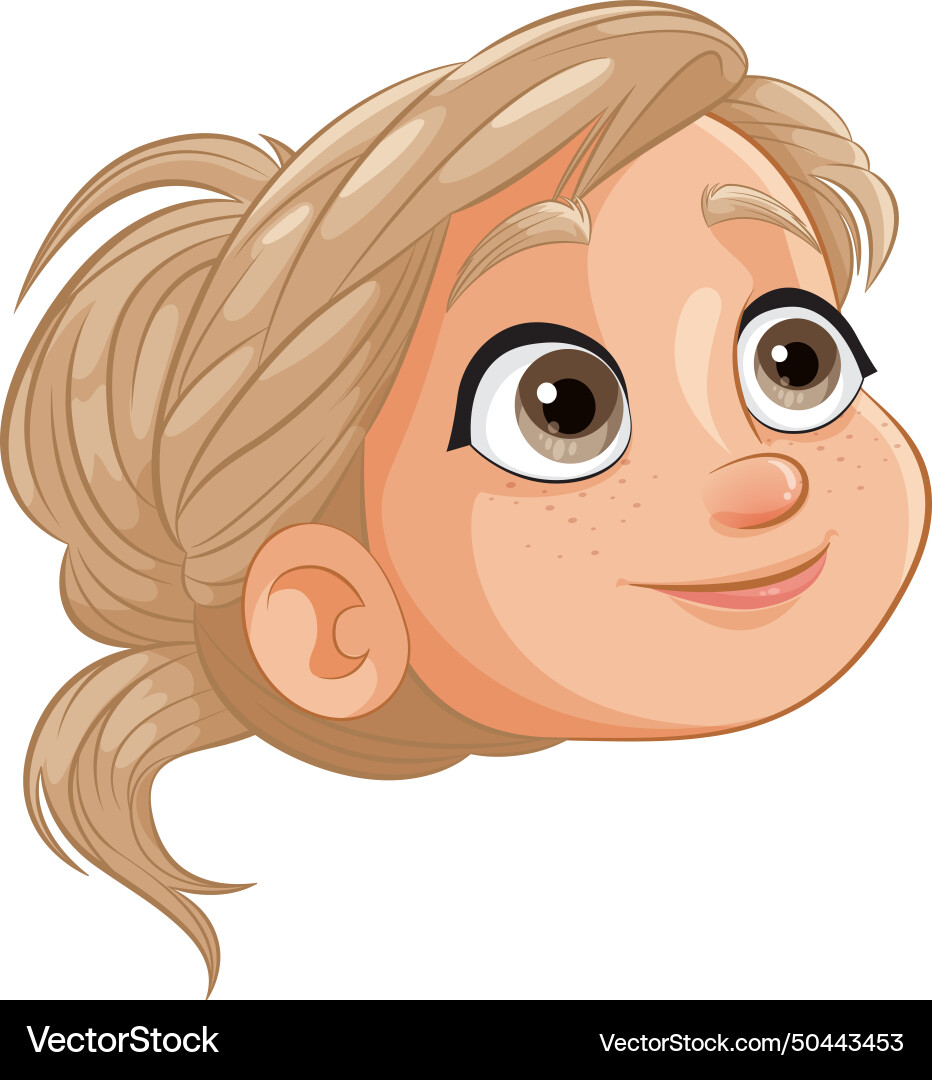 A smiling young girls face Royalty Free Vector Image