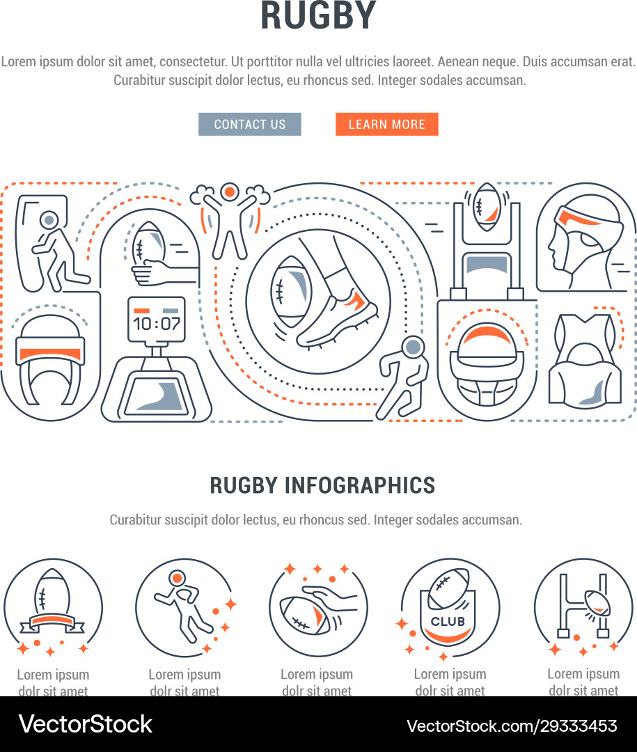 Banner rugby Royalty Free Vector Image - VectorStock