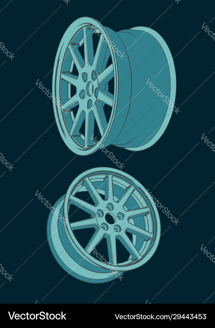 Car alloy wheels Royalty Free Vector Image - VectorStock
