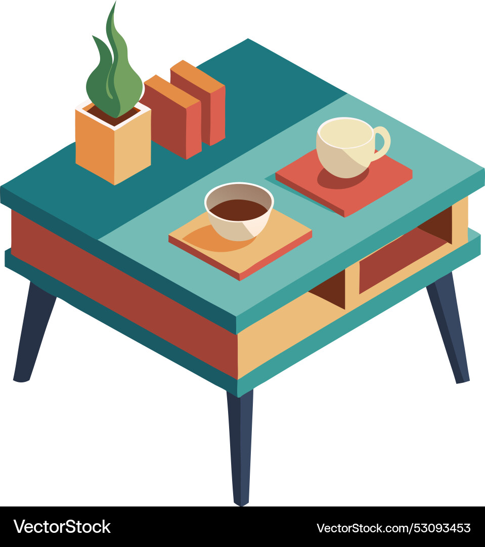 Coffee table art design Royalty Free Vector Image