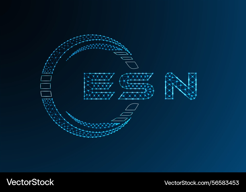 Esn low poly letter logo design lower Royalty Free Vector