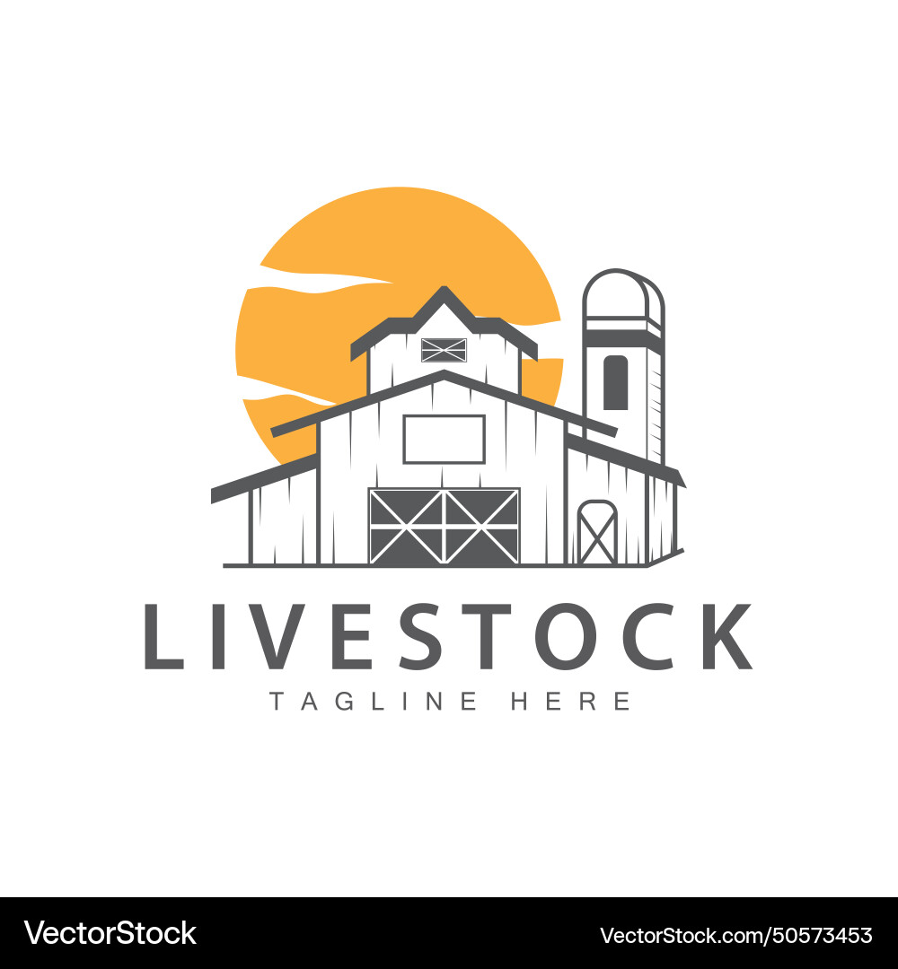 Farm barn logo warehouse simple minimalist Vector Image