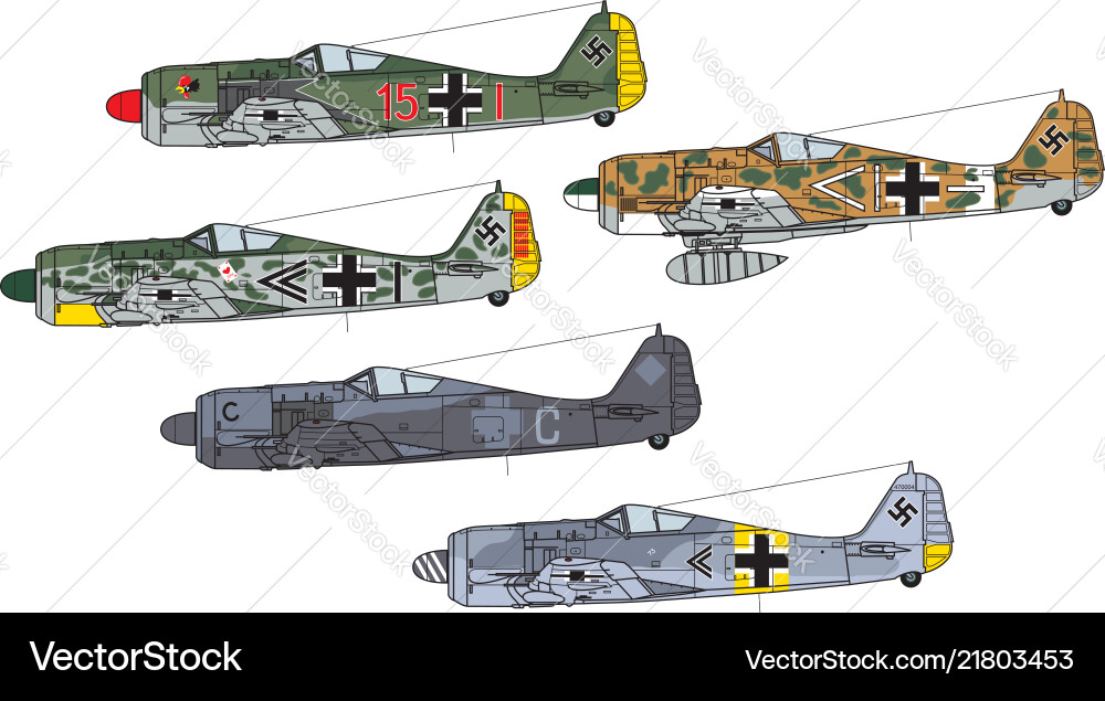 Focke-Wulf Fw 190 Camouflage Scheme Royalty Free Vector