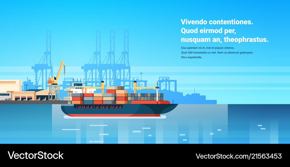 Industrial sea port cargo logistics container Vector Image