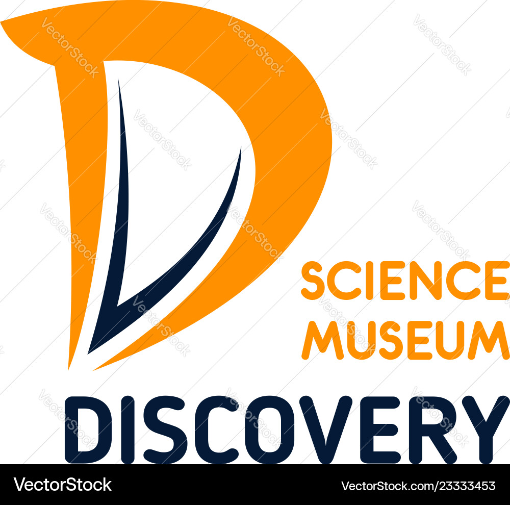 Letter D Science Museum Icon Royalty Free Vector Image