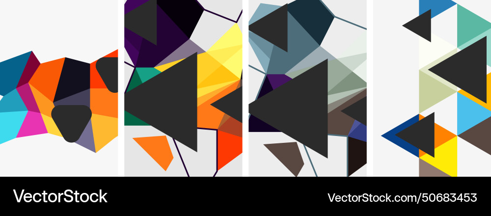 Set of triangle poster backgrounds Royalty Free Vector Image