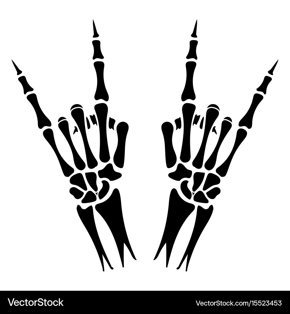 Skeleton hands heavy metal sign Royalty Free Vector Image