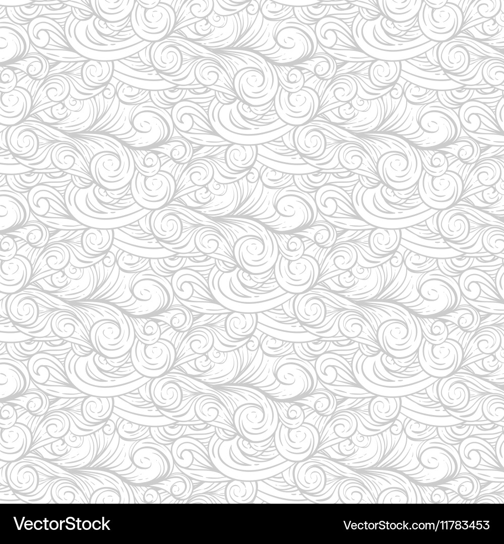 Swirl cloud pattern gray line Royalty Free Vector Image
