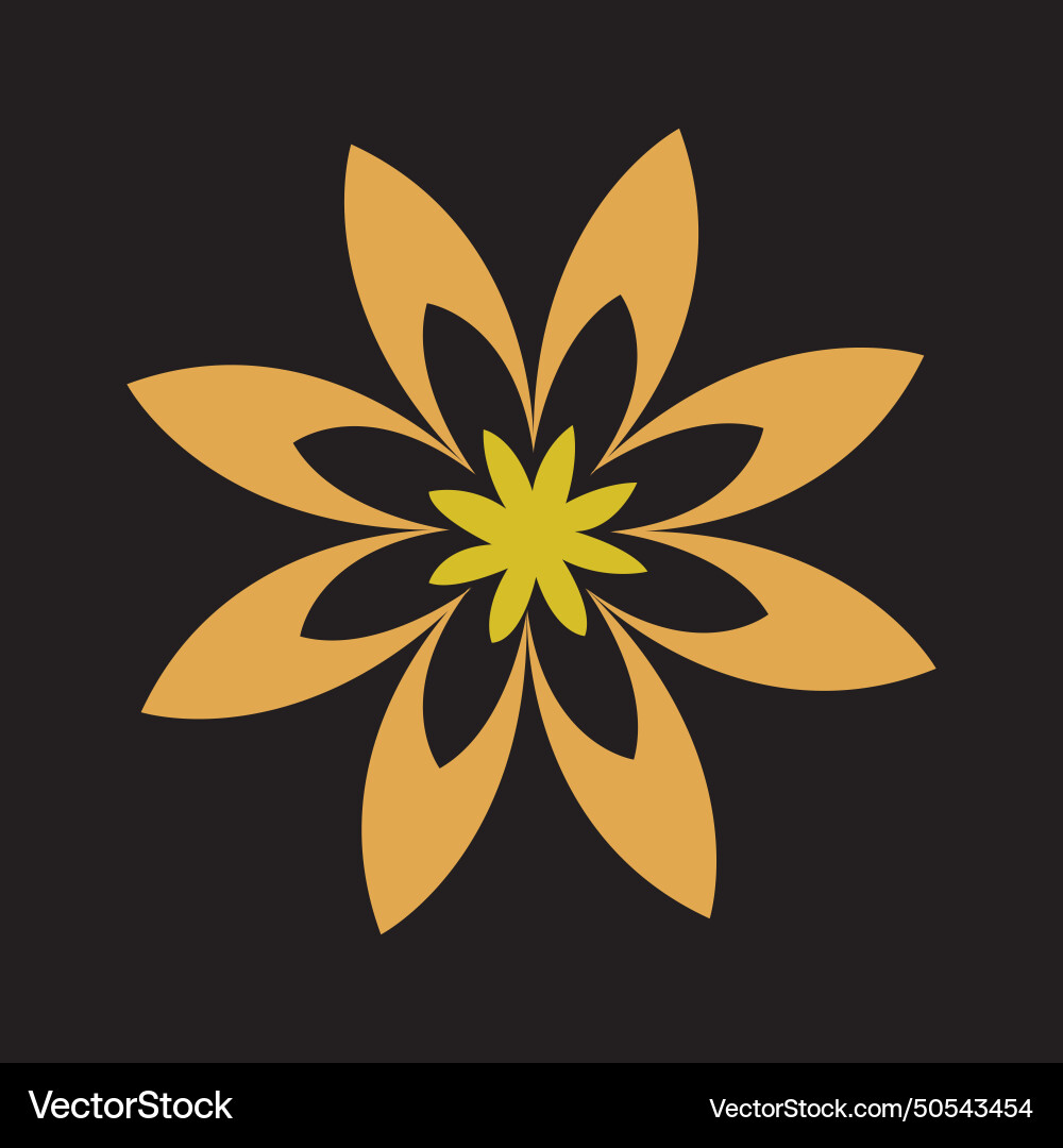 Abstract yellow flower Royalty Free Vector Image
