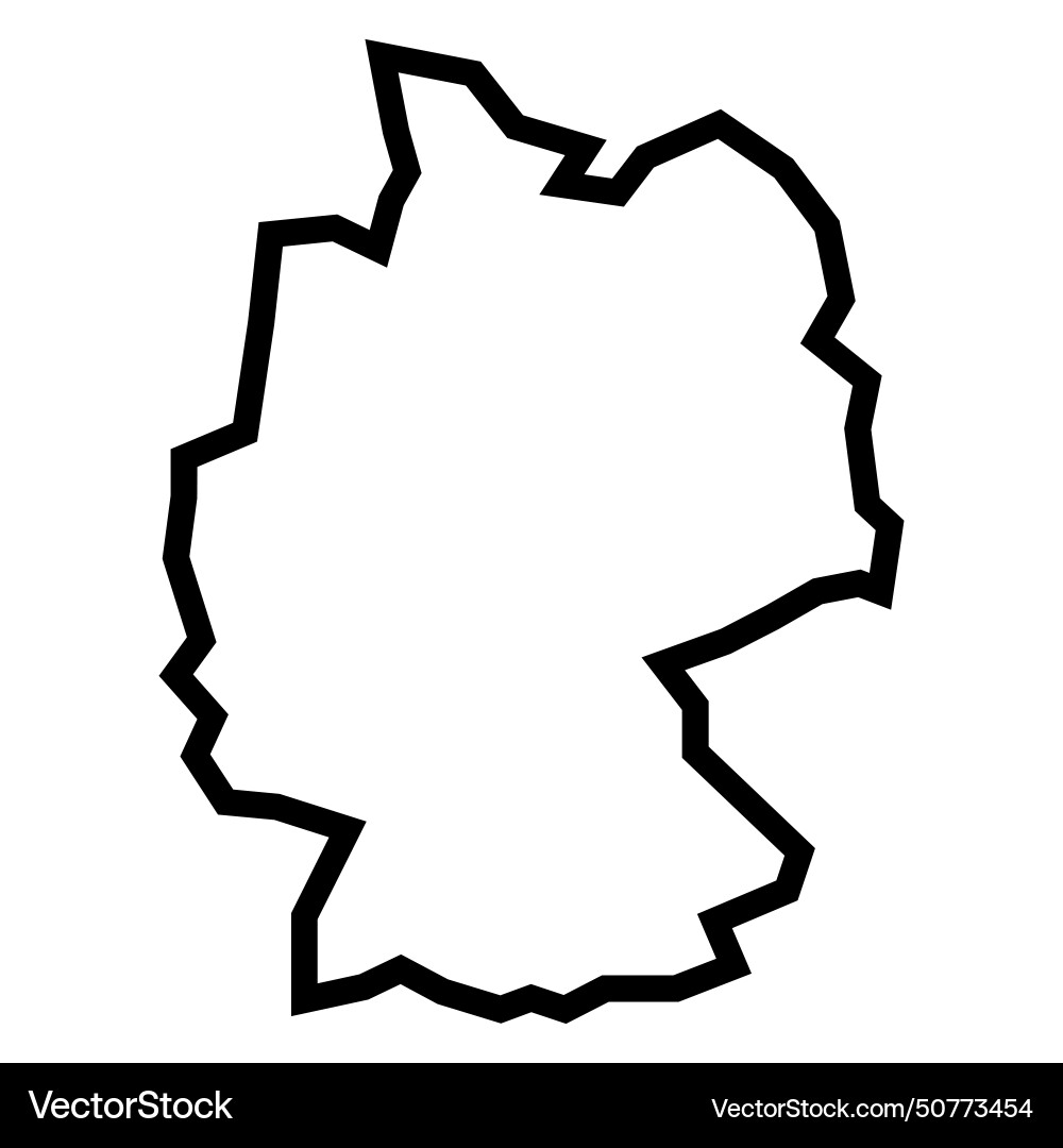 Black germany outline map white background Vector Image