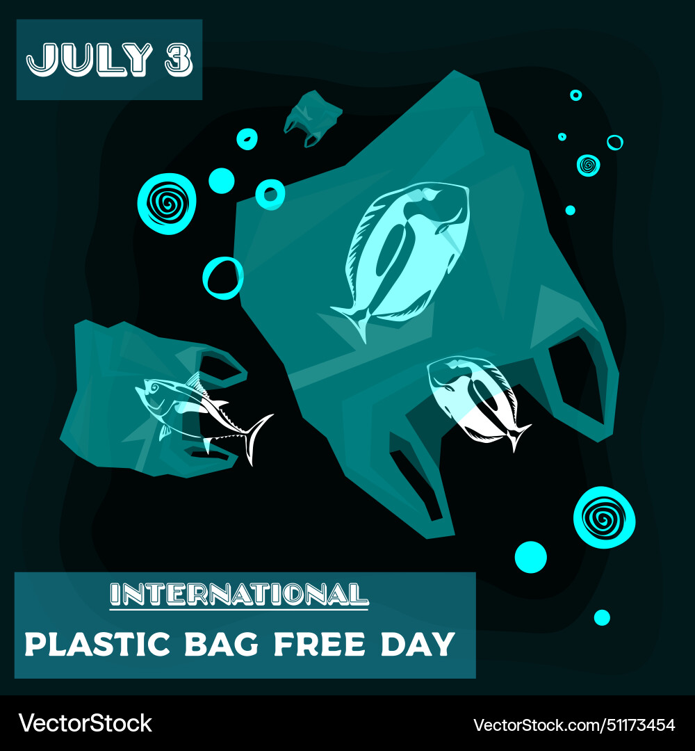 International plastic bag free day say Royalty Free Vector