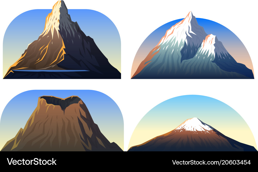 Mountains peaks landscape early in a daylight Vector Image