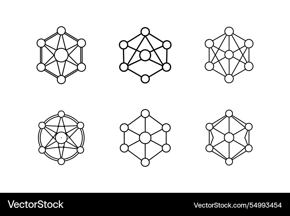 Network icon line art Royalty Free Vector Image