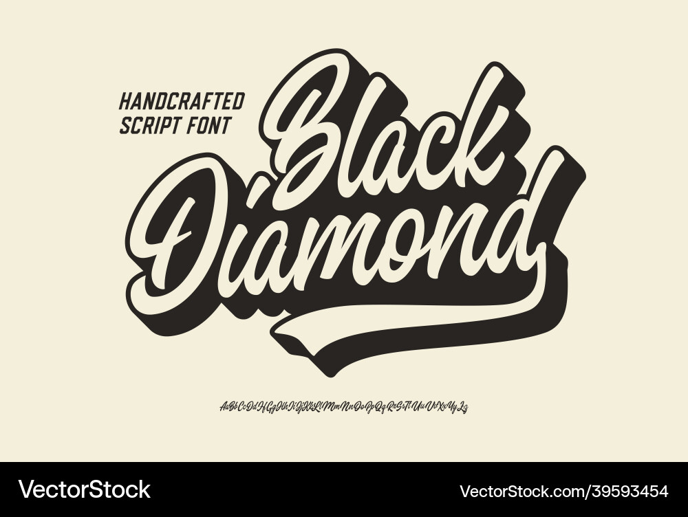 Original script font Royalty Free Vector Image