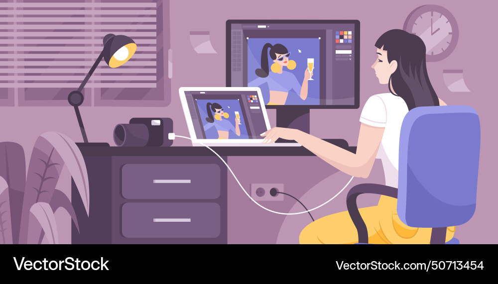 Photo processing background Royalty Free Vector Image