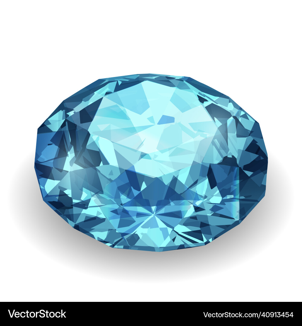 Realistic blue diamond Royalty Free Vector Image