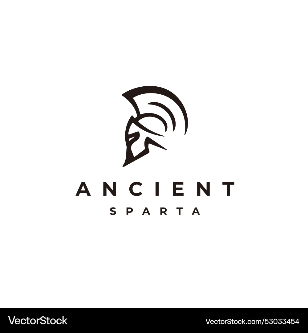 Simple spartan helmet logo design Royalty Free Vector Image