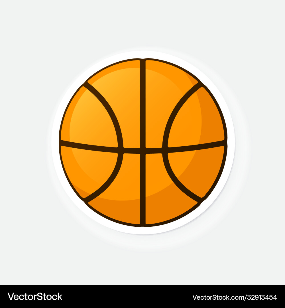 Sticker basketball ball Royalty Free Vector Image