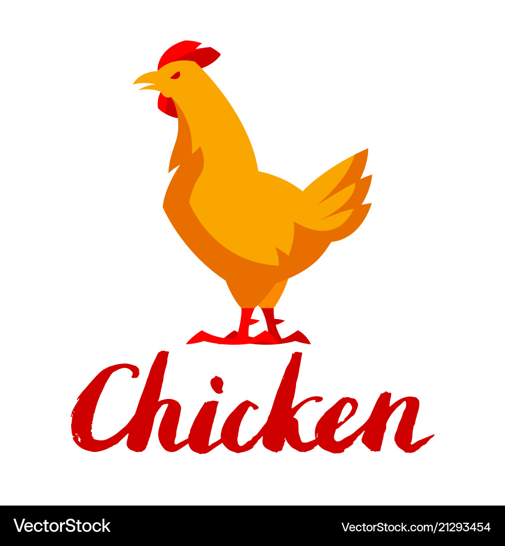 Stylized Yellow Chicken Emblem Royalty Free Vector Image