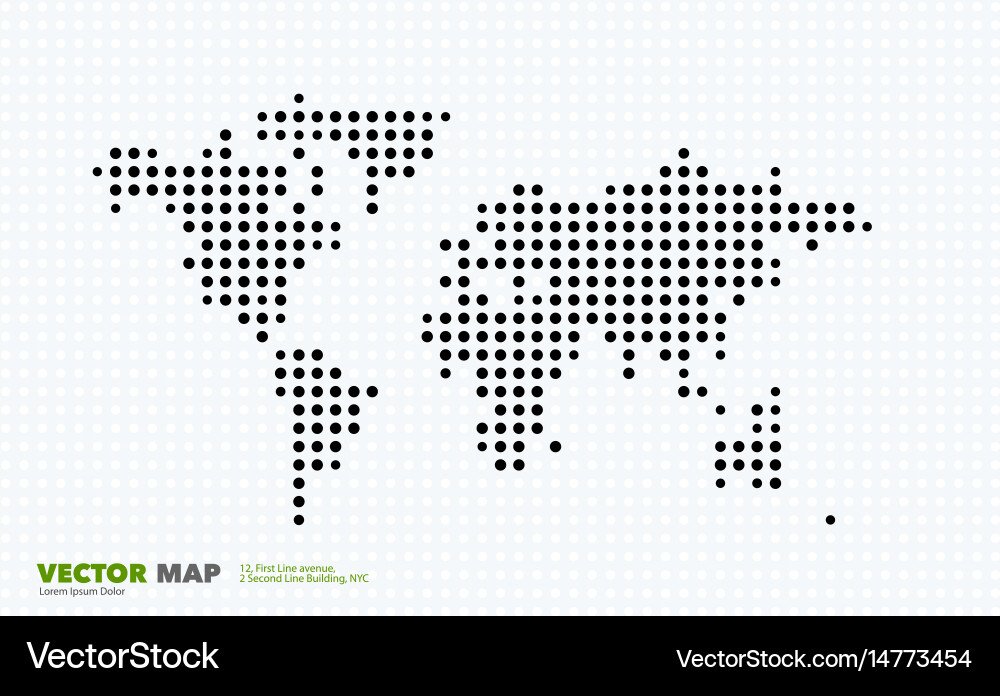 World map with rounds spots dots Royalty Free Vector Image