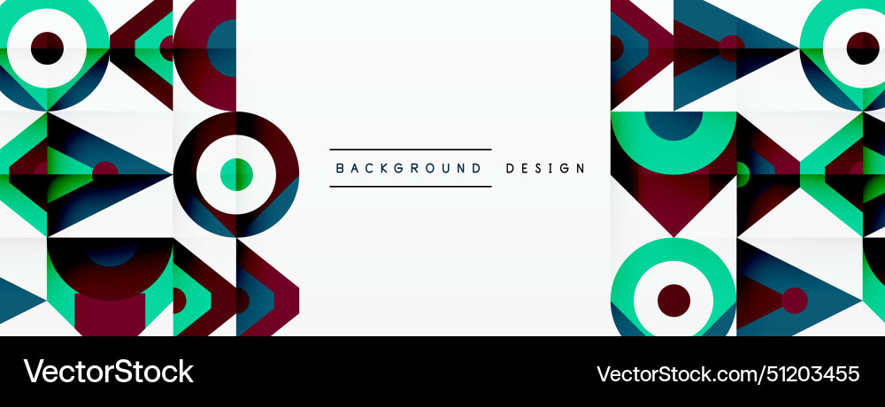 Colorful graphics of circles and triangles Vector Image