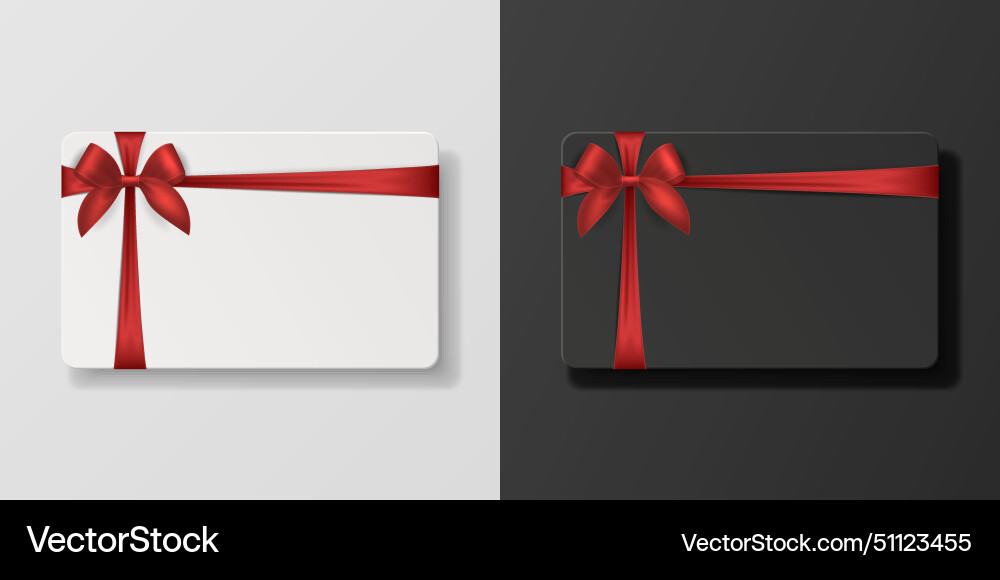 Elegant Gift Card with Ribbon Royalty Free Vector Image
