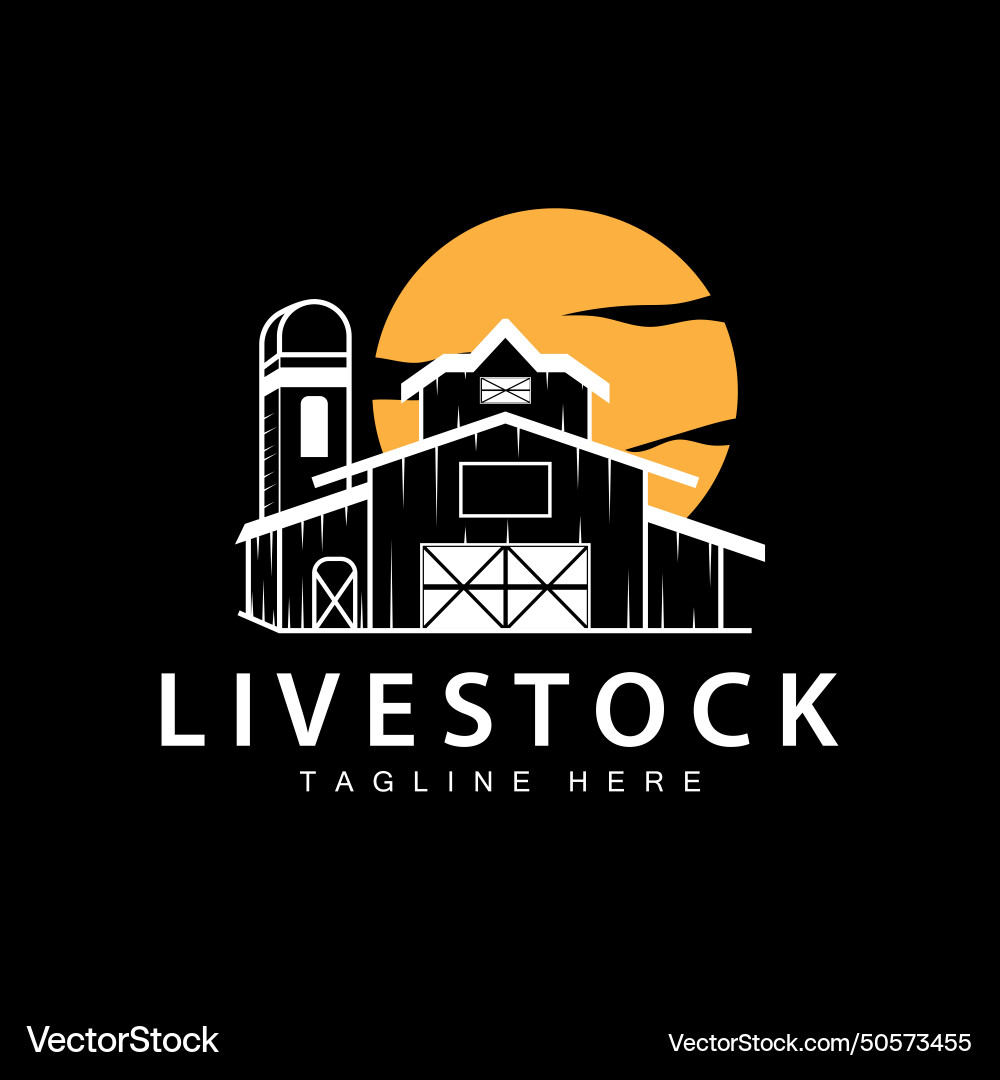 Farm barn logo warehouse simple minimalist Vector Image