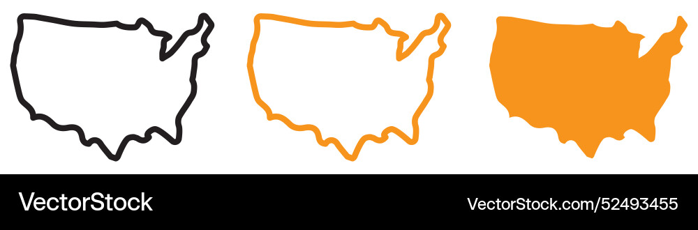 Geographical usa map icon for travel Royalty Free Vector