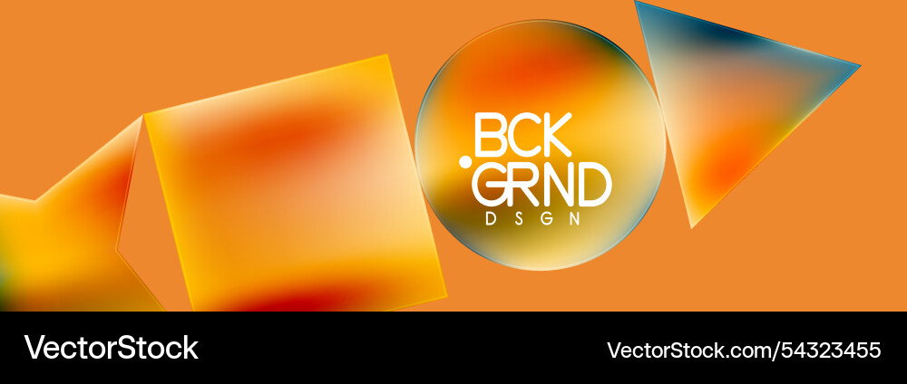 Neon color geometric shapes square triangle circle