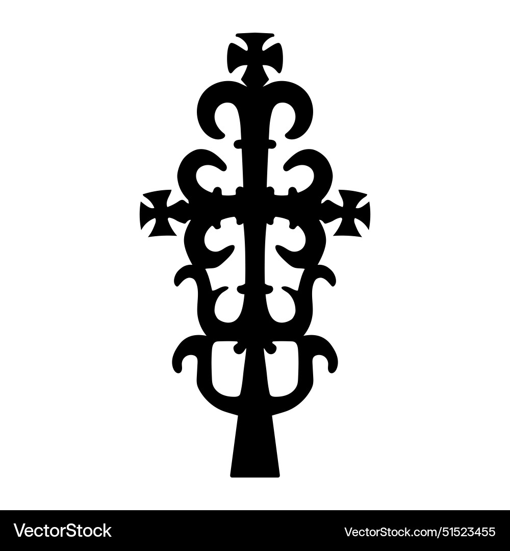 Ornamental christian cross complex shape Vector Image