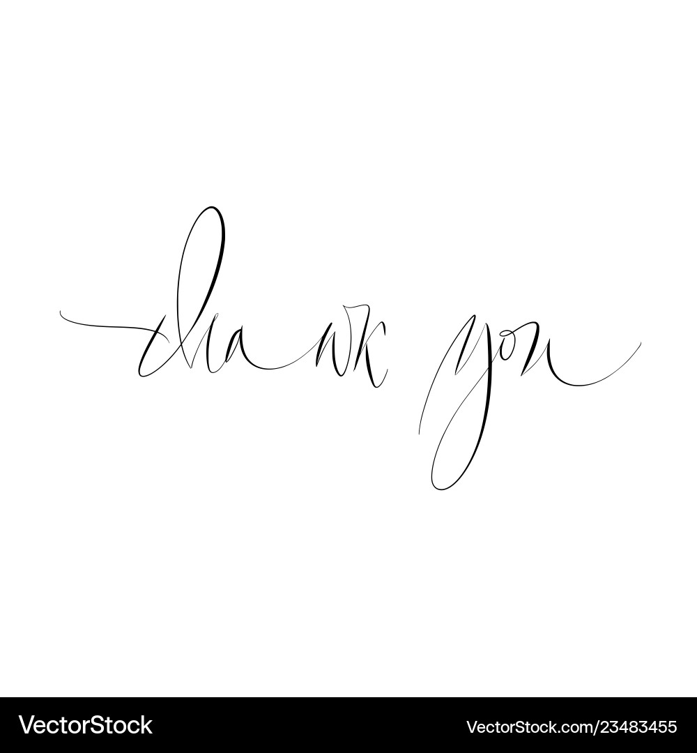 Thank you calligraphy Royalty Free Vector Image