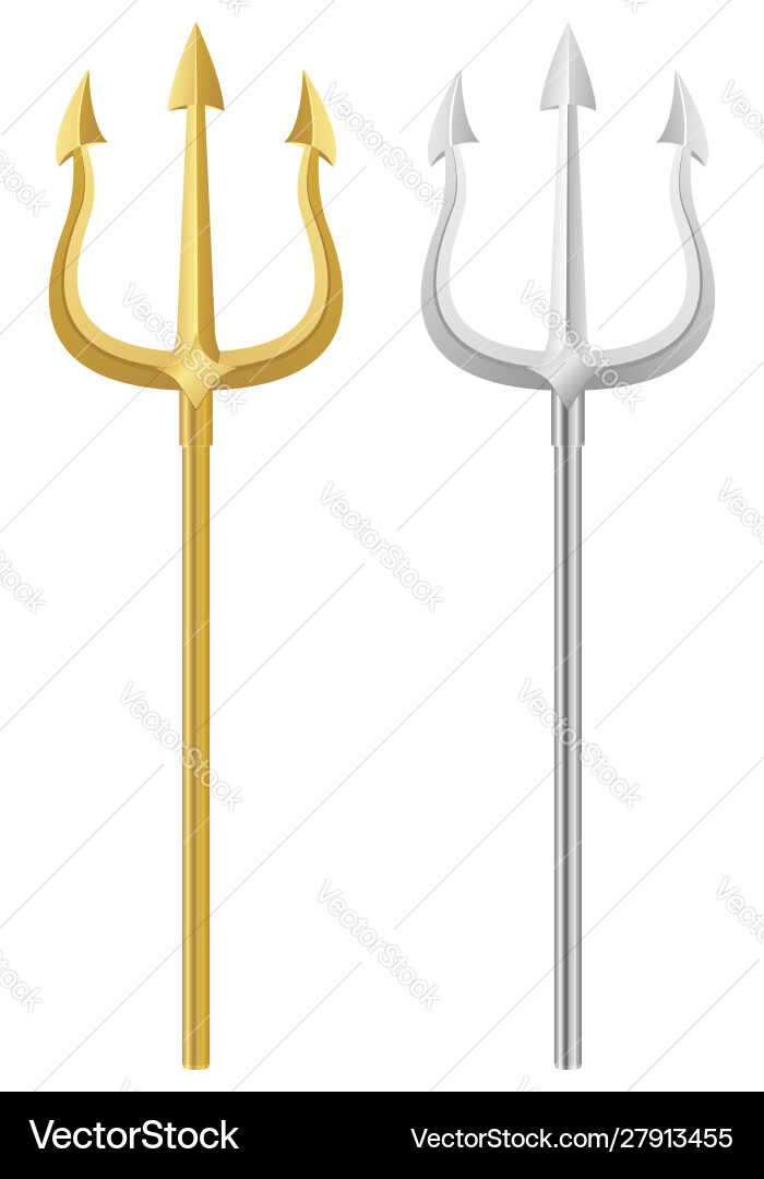 Trident Set - Mythological Weapons Royalty Free Vector Image
