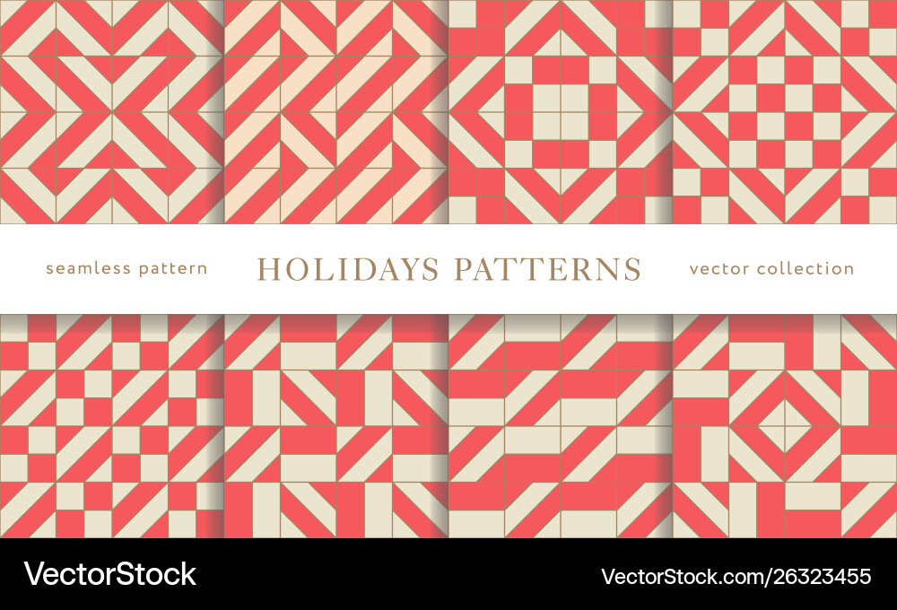 Winter holidays seamless patterns Royalty Free Vector Image