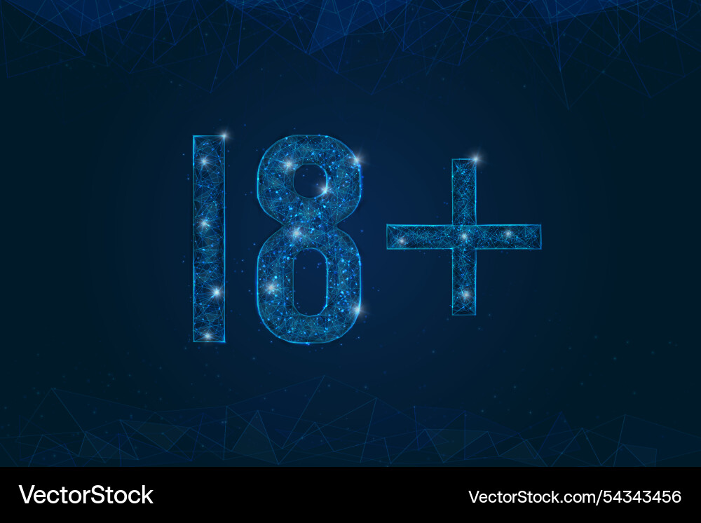 Abstract isolated blue image of 18 plus only Vector Image