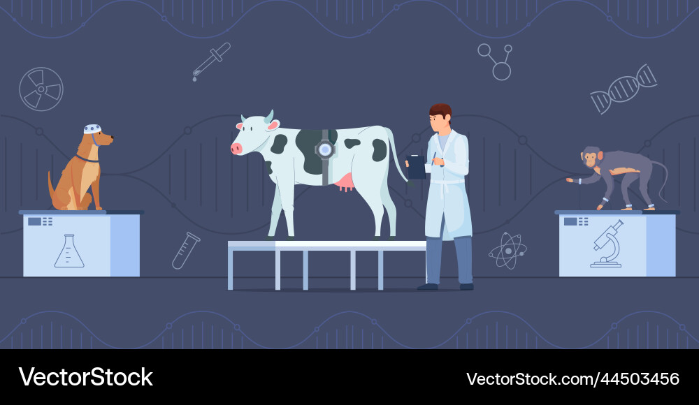 Animal experiments abstract background Royalty Free Vector